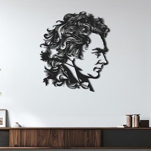 Beethoven Laser Cut Metal Wall Art, Detailed Ludwig Van Beethoven ...