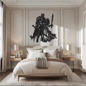 Valor Knight and Beautiful Princess Silhouette, Legendary Hero and ...