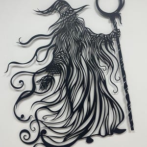 Wizard Wall Decor, Powerful Wizard Silhouette Laser Cut, Detailed ...
