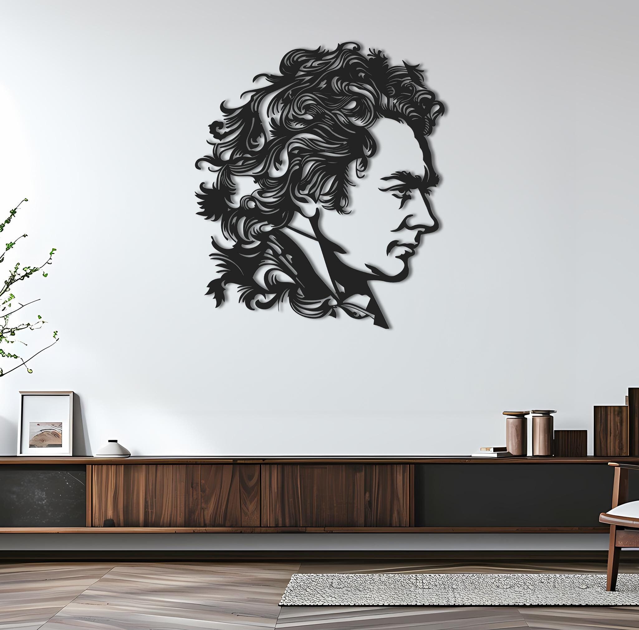 Beethoven Laser Cut Metal Wall Art, Detailed Ludwig Van Beethoven ...