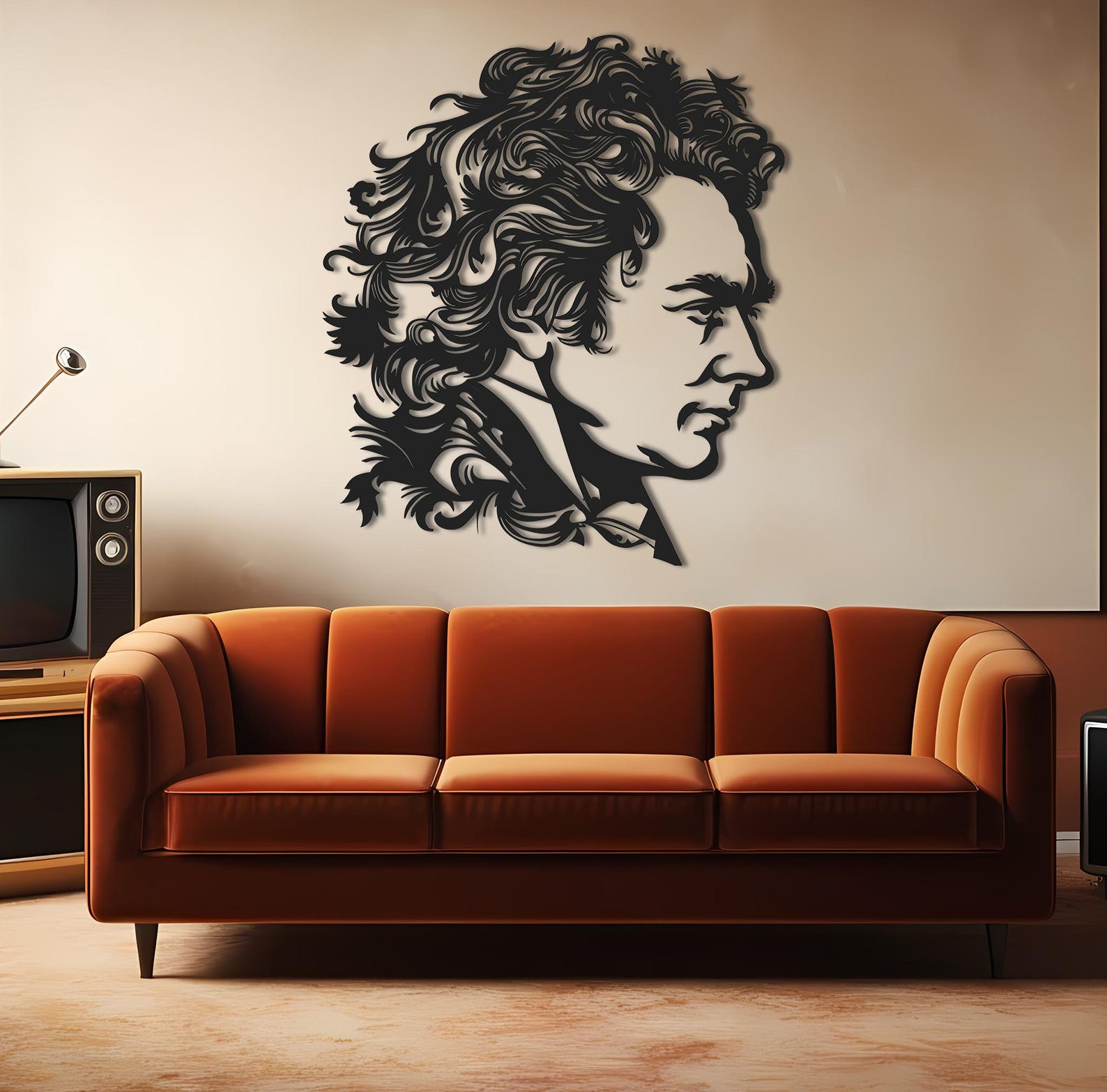 Beethoven Laser Cut Metal Wall Art, Detailed Ludwig Van Beethoven ...