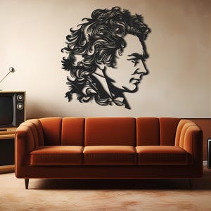 Beethoven Laser Cut Metal Wall Art, Detailed Ludwig Van Beethoven ...