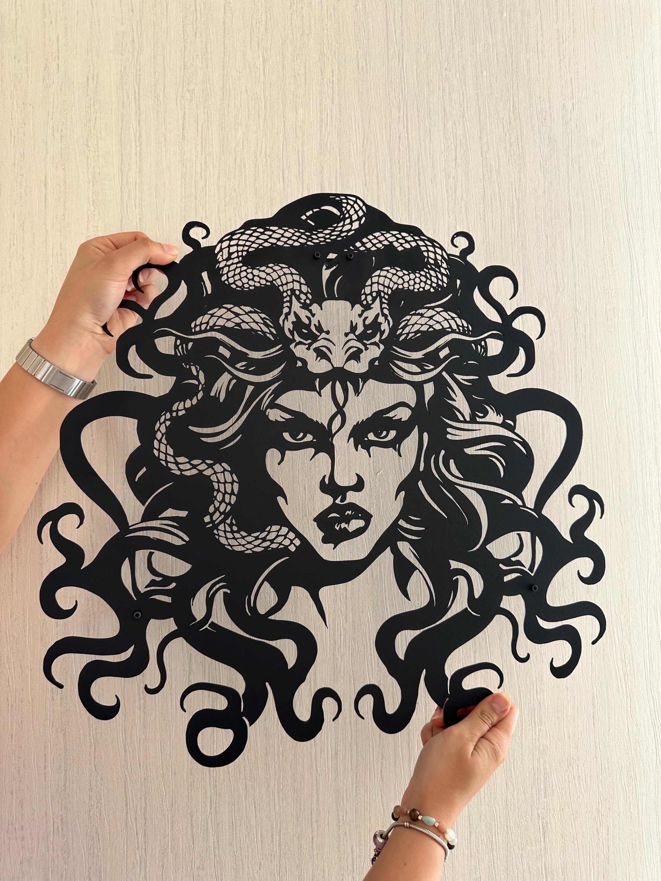 Metal Medusa Wall Art, Greek Mythology Home Decoration, Gothic Room ...