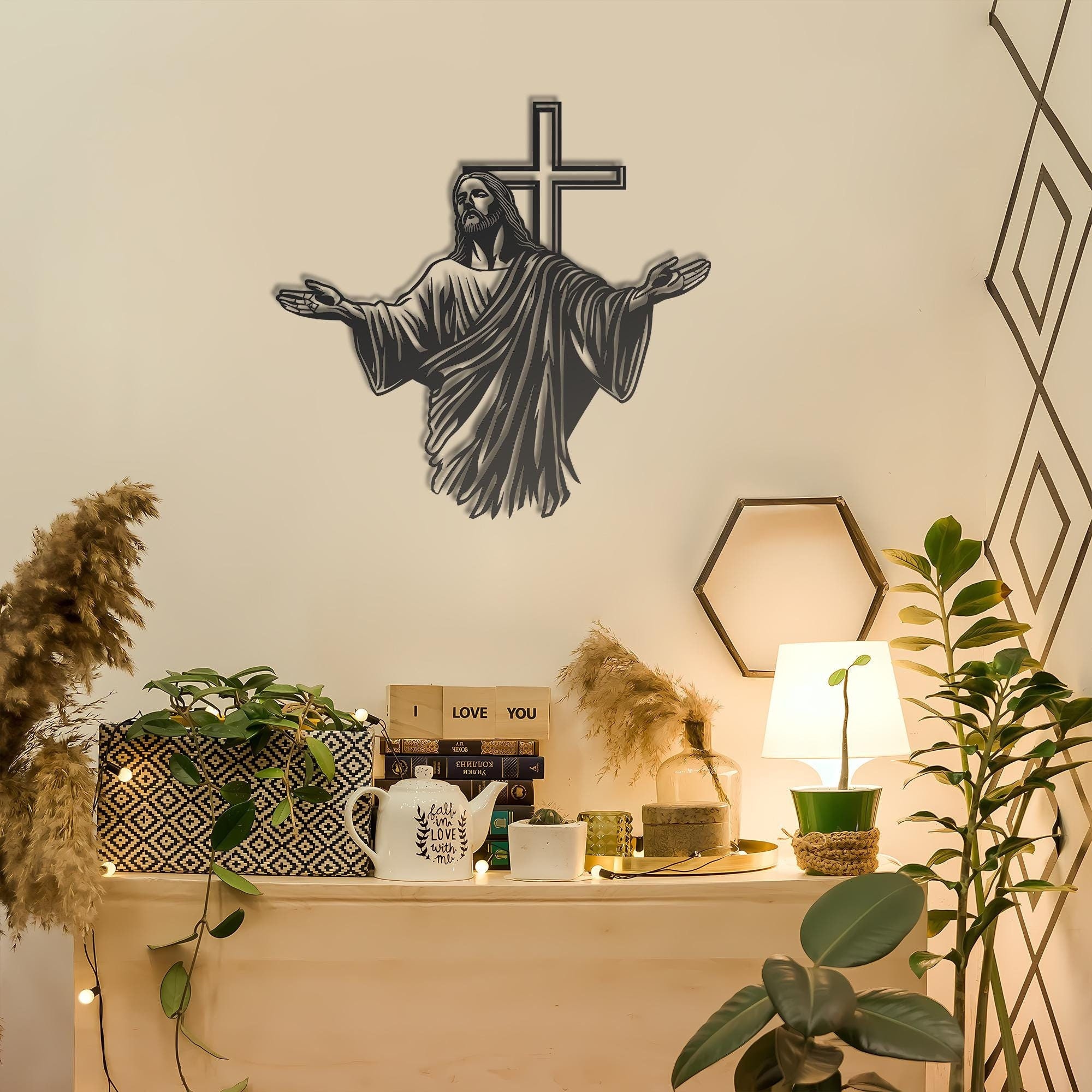 Jesus Metal Wall Art, Christian Wall Decor, Jesus Wall Decor, Detailed ...