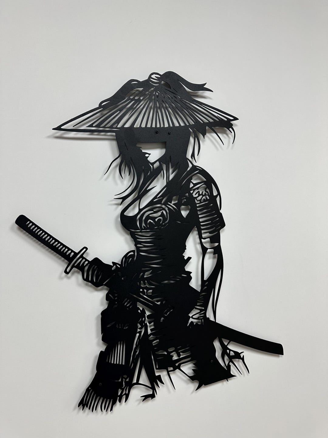 Fierce Woman Samurai Silhouette With Katana, Woman Warrior Poster ...