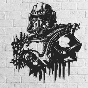 Post-apocalyptic Metal Armor Silhouette - Detailed Modern Art Laser Cut ...