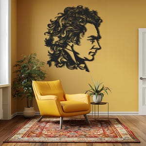 Beethoven Laser Cut Metal Wall Art, Detailed Ludwig Van Beethoven ...