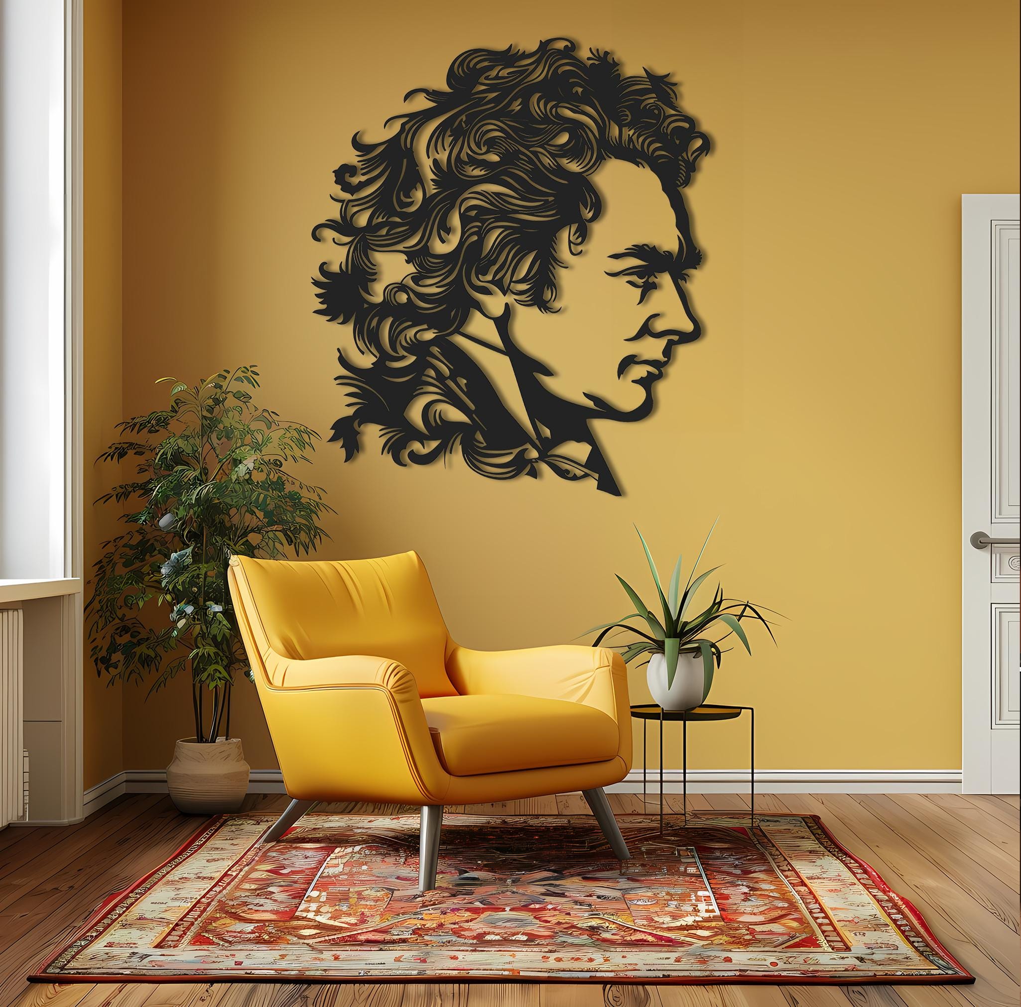Beethoven Laser Cut Metal Wall Art, Detailed Ludwig Van Beethoven ...