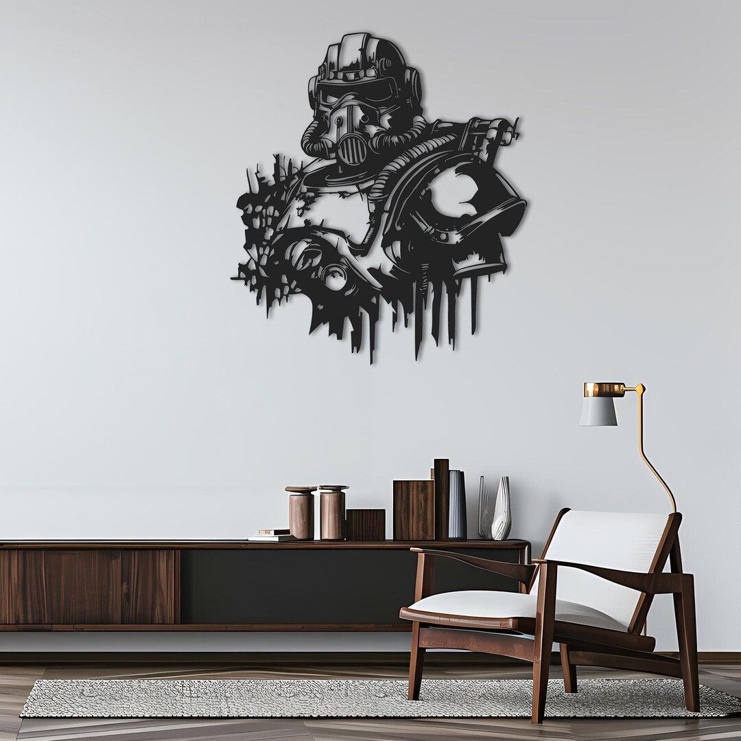 Post-apocalyptic Metal Armor Silhouette - Detailed Modern Art Laser Cut ...