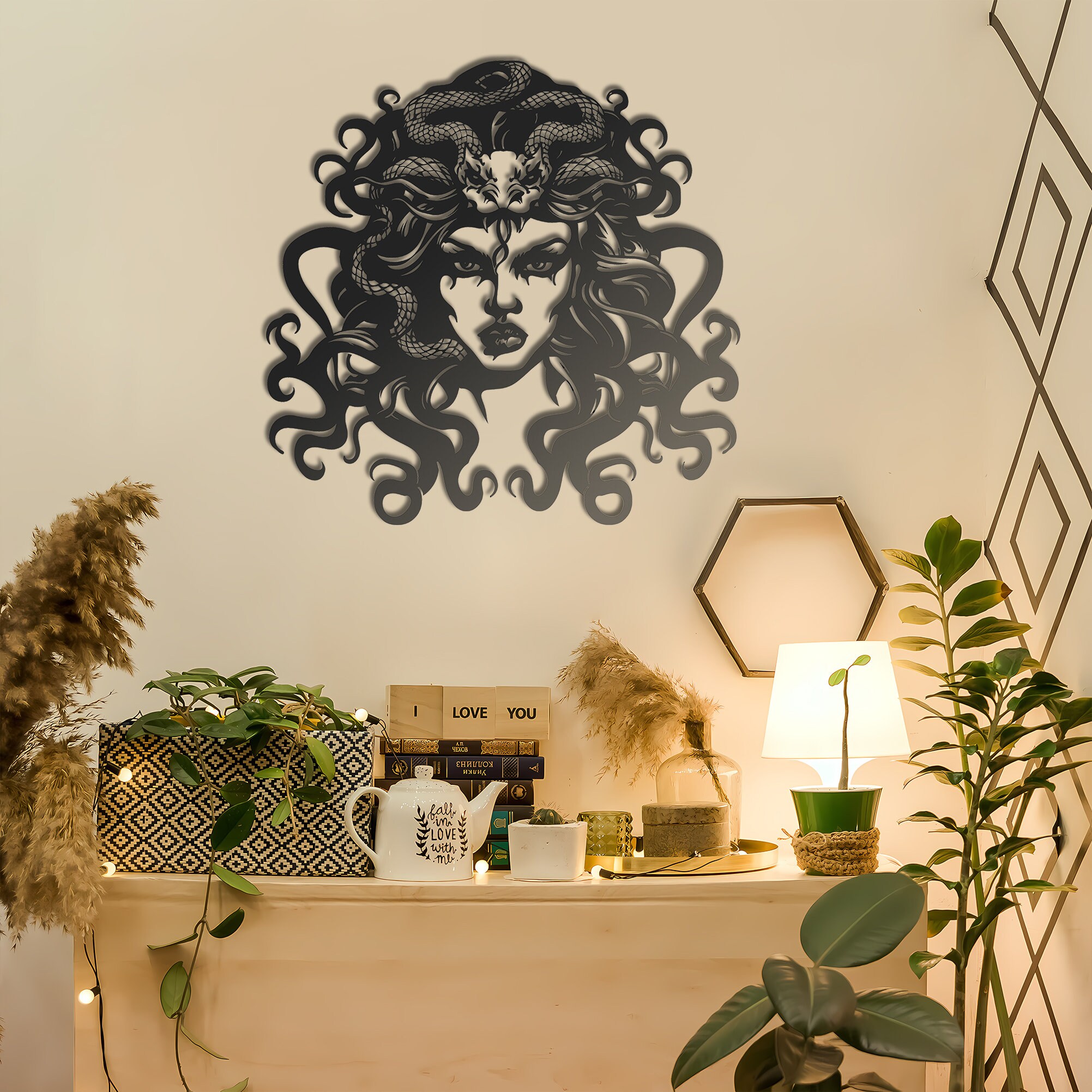 Metal Medusa Wall Art, Greek Mythology Home Decoration, Gothic Room ...