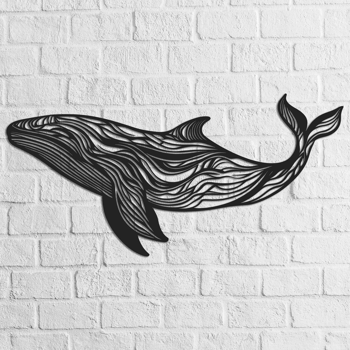 Whale Metal Wall Art, Metal Whale Sculpture, Blue Whale Metal Wall Art ...