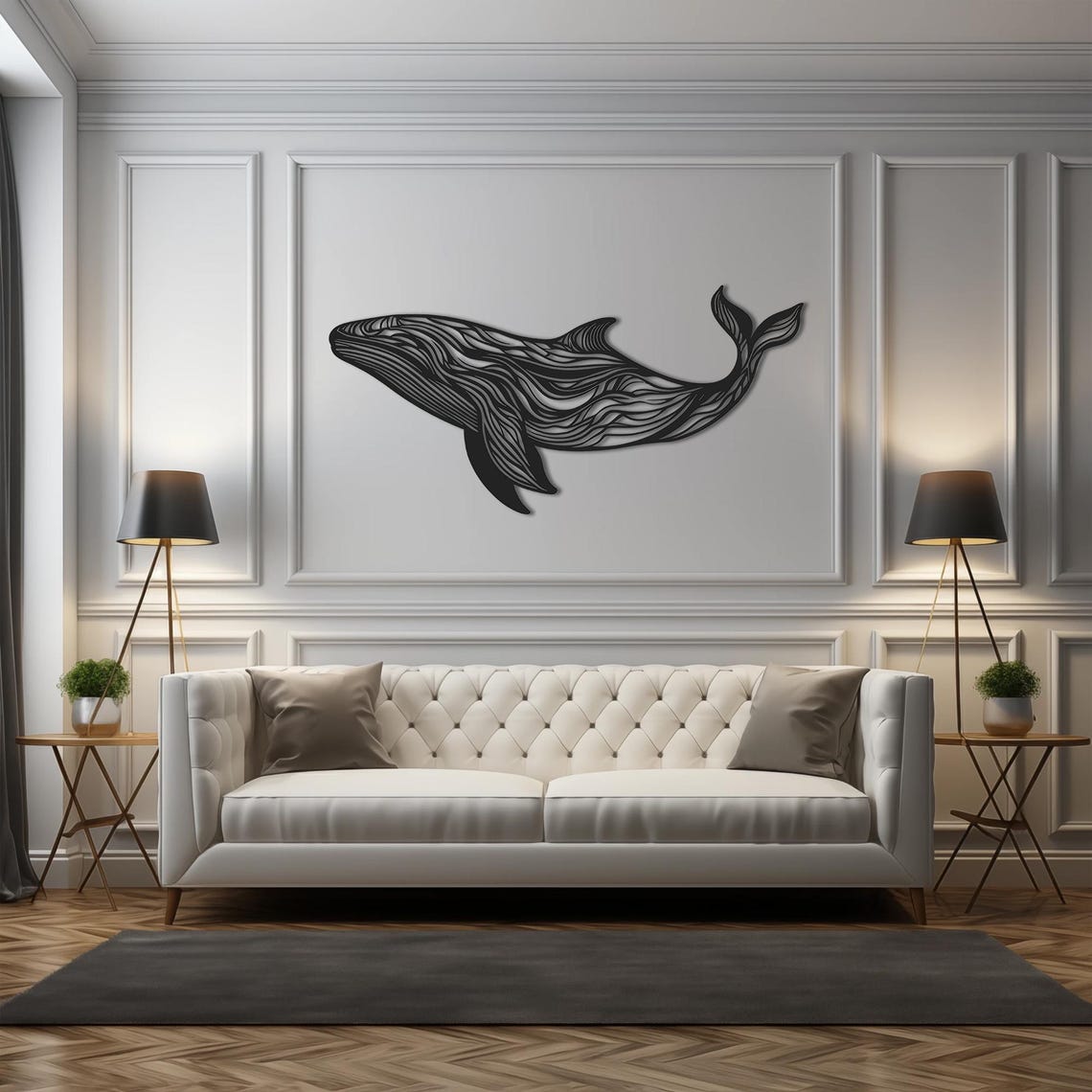 Whale Metal Wall Art, Metal Whale Sculpture, Blue Whale Metal Wall Art ...