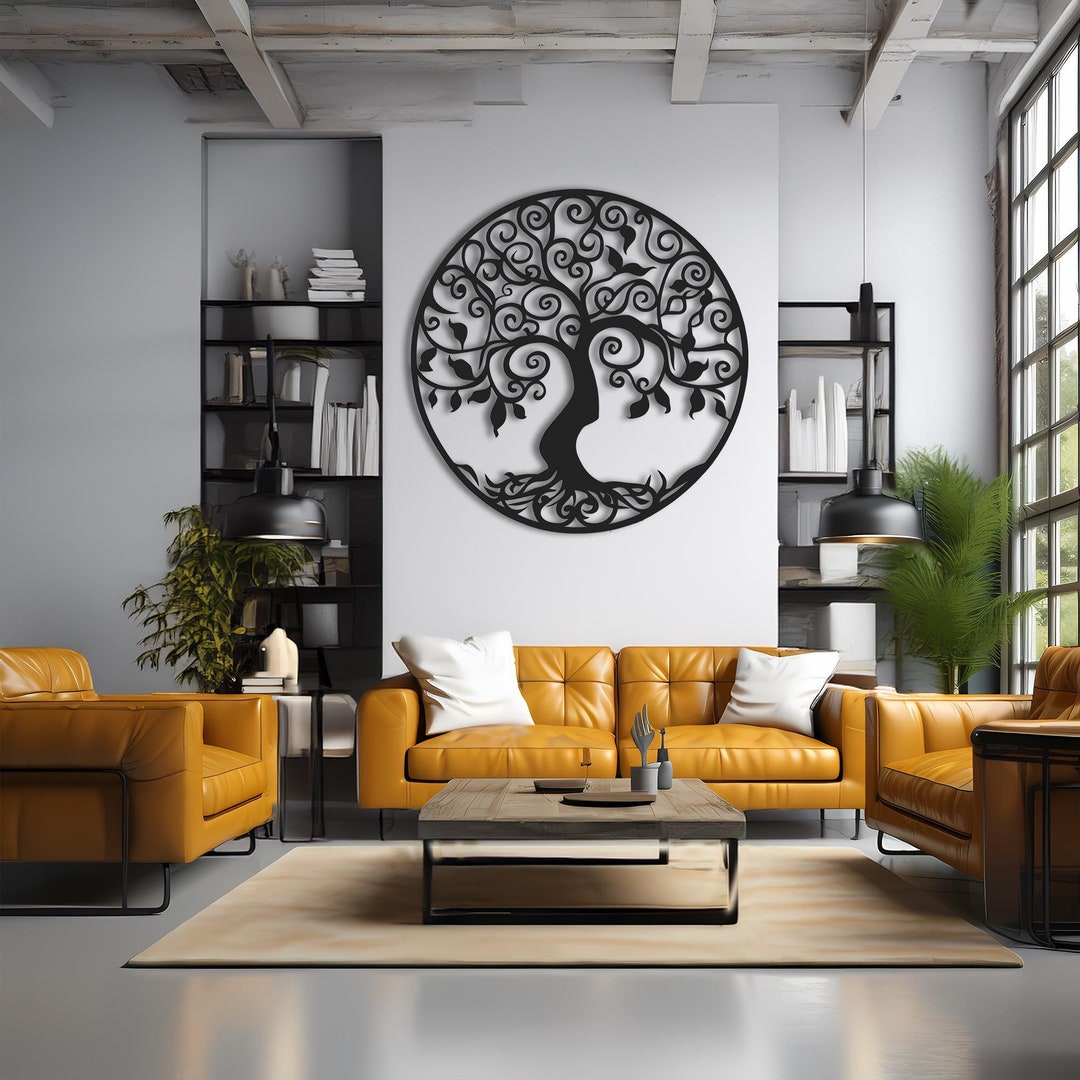 Tree of Life Metal Wall Art - Detailed Laser Cut Design, Modern Tree of ...