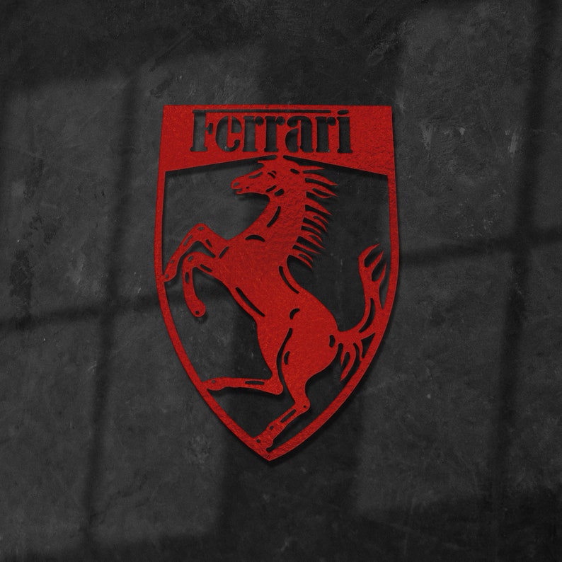 Ferrari Metal Wall Art Logo de voiture en métal Signe de - Etsy France