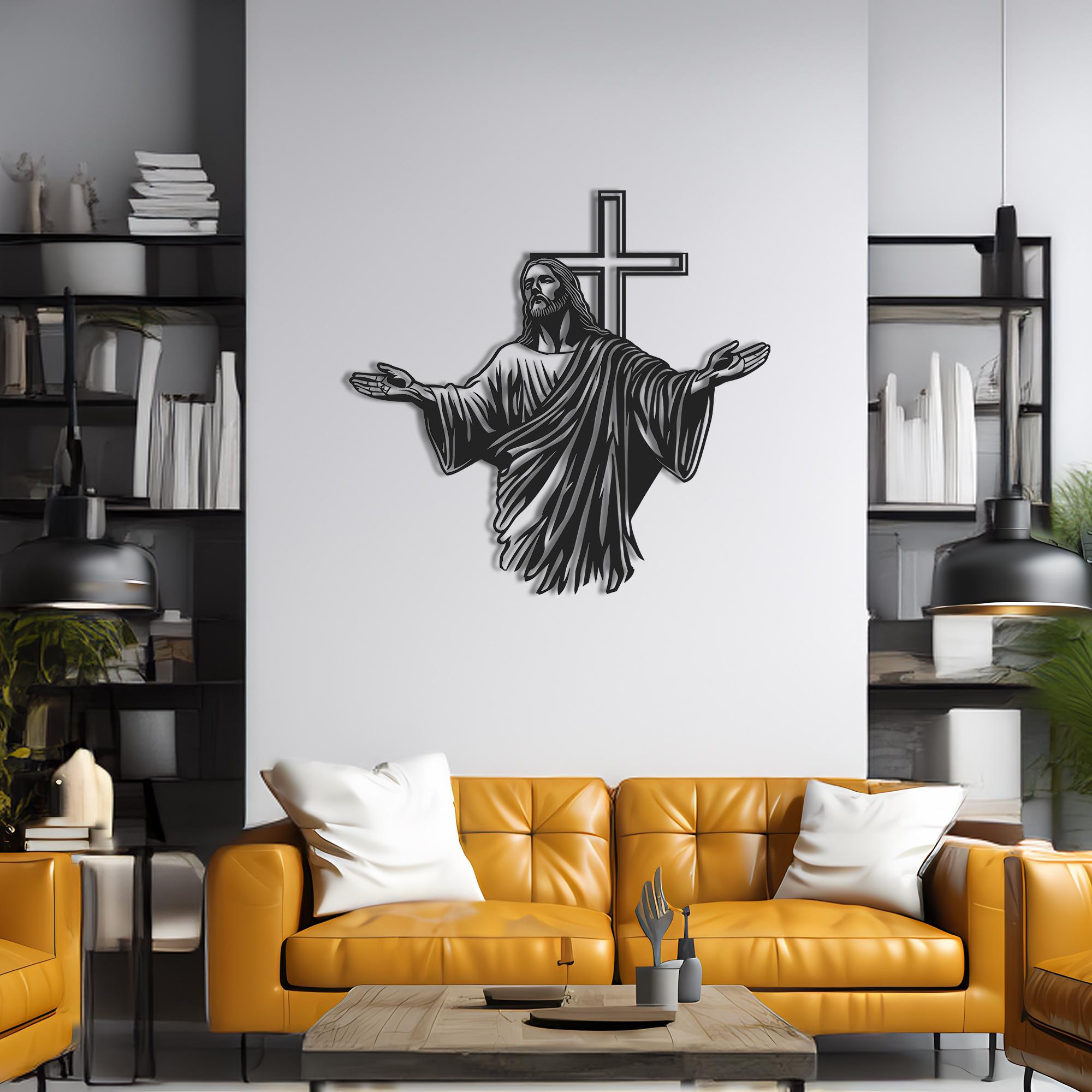 Jesus Metal Wall Art, Christian Wall Decor, Jesus Wall Decor, Detailed ...