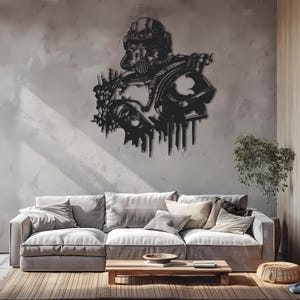 Post-apocalyptic Metal Armor Silhouette - Detailed Modern Art Laser Cut ...