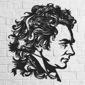 Beethoven Laser Cut Metal Wall Art, Detailed Ludwig Van Beethoven ...