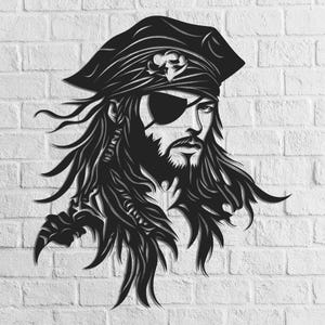 Handsome Pirate Laser-cut Metal Wall Art - Modern Home Decor Accent ...