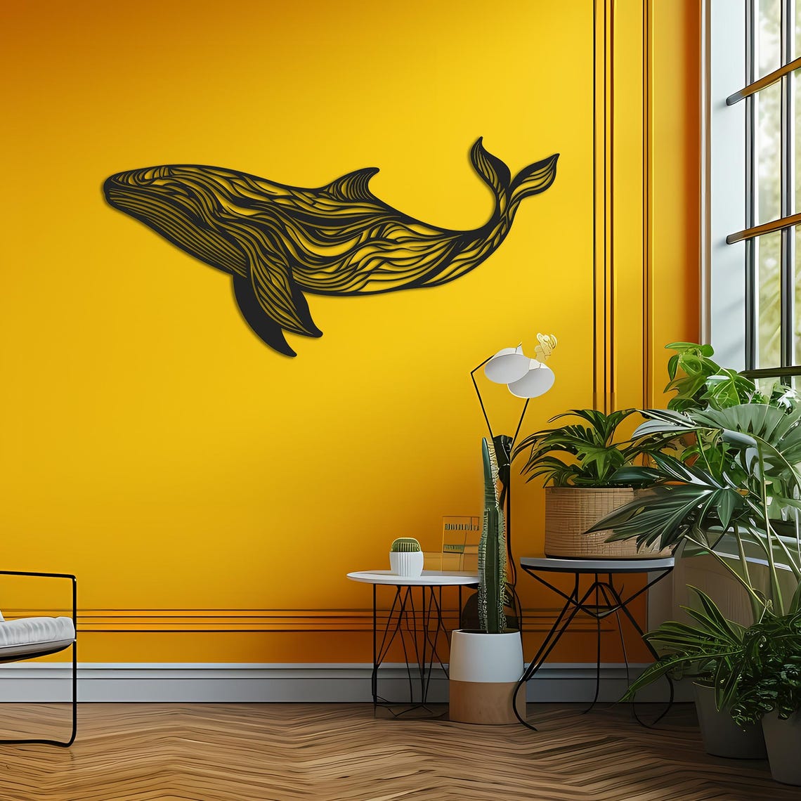 Whale Metal Wall Art, Metal Whale Sculpture, Blue Whale Metal Wall Art ...