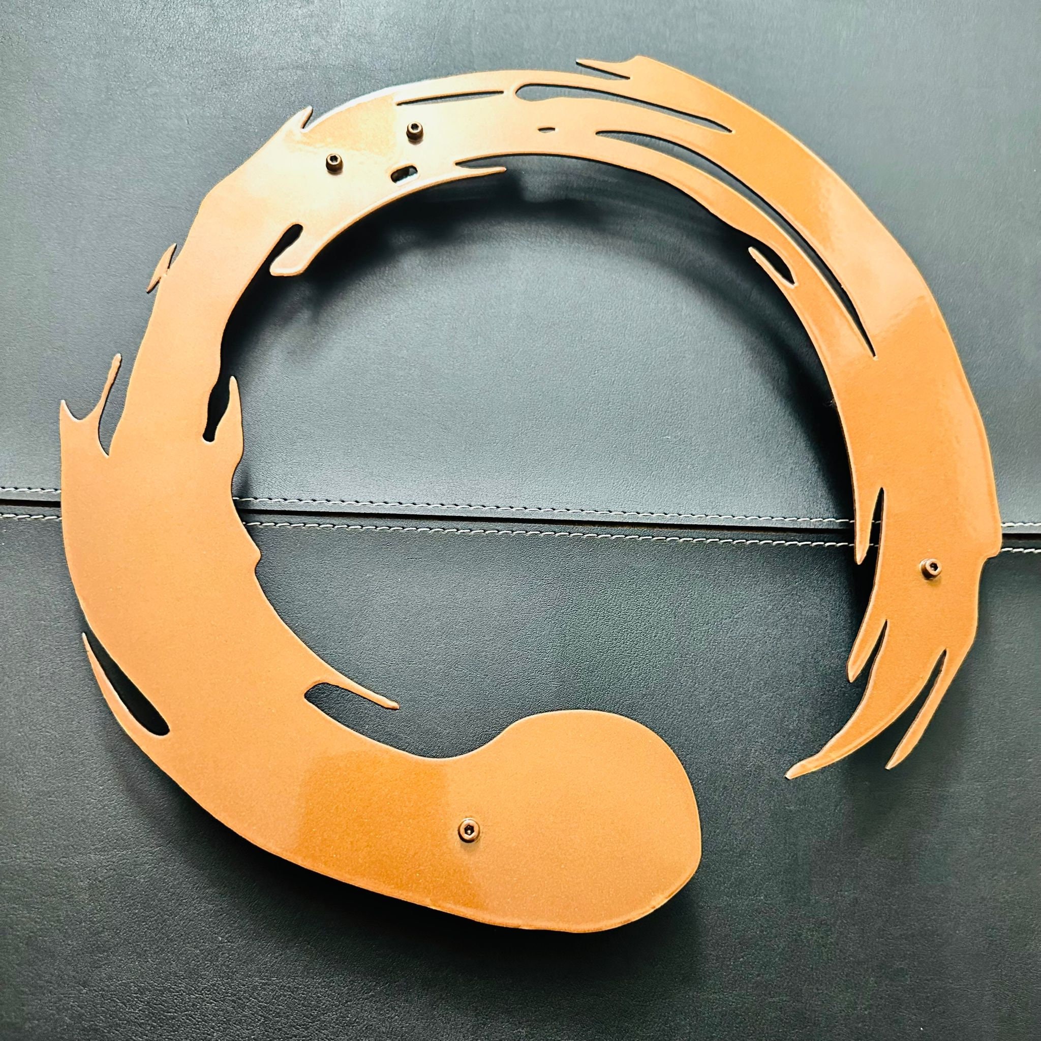 Enso Circle Metal Wall Art, Japanese Calligraphy Abstract, Home Decor ...