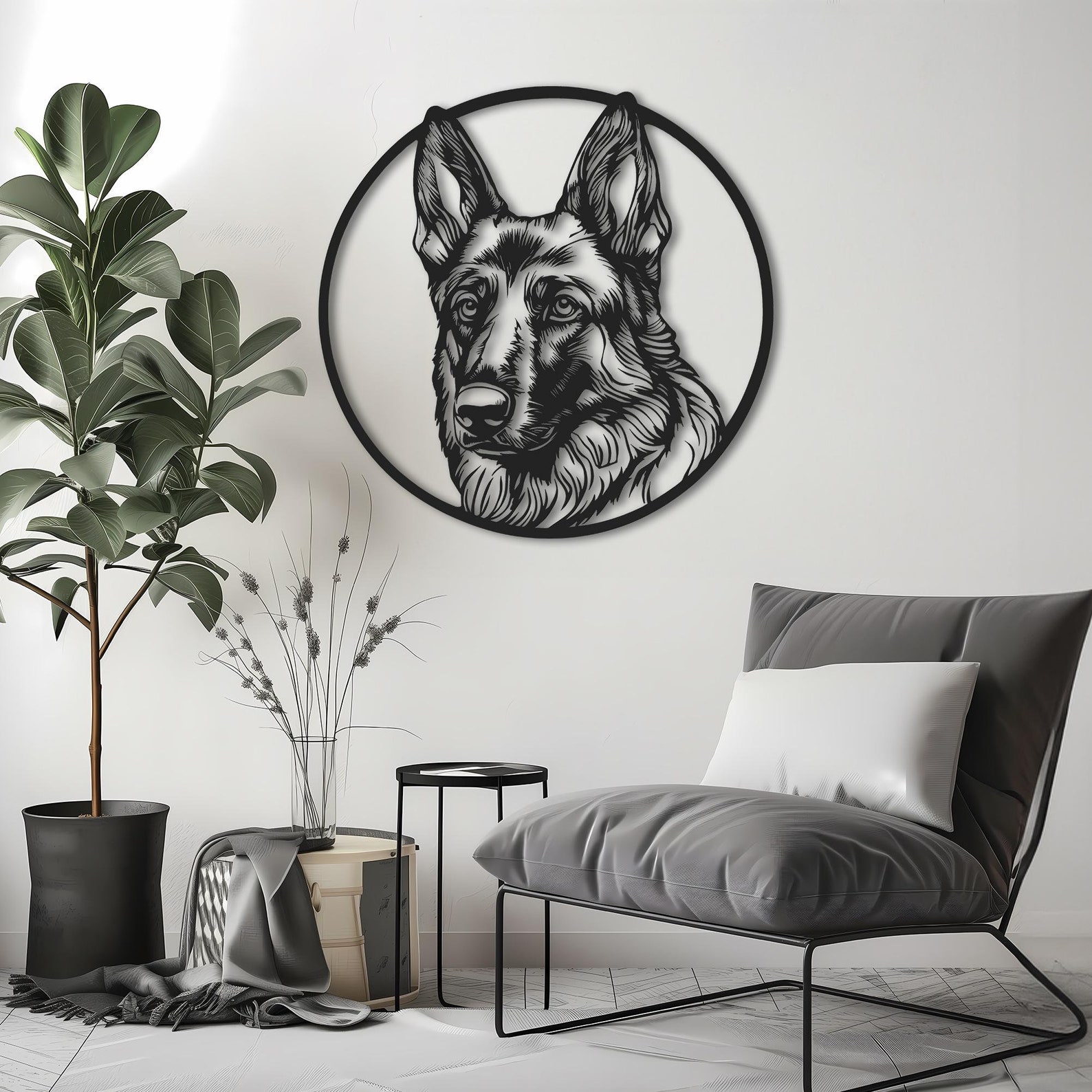 German Shepherd Dog Metal Wall Art, German Shepherd, Unique Home Decor ...