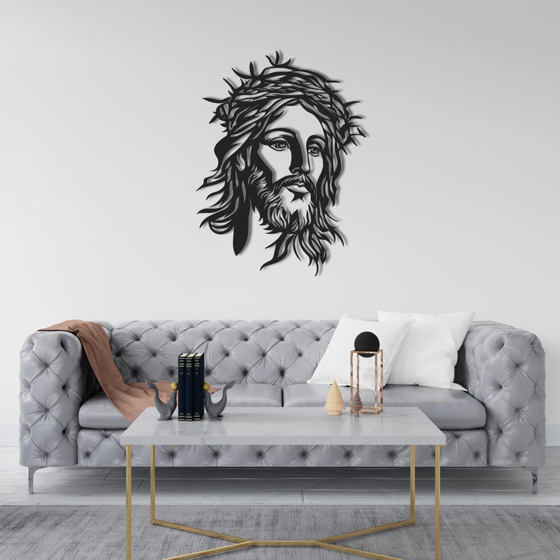 Jesus Metal Wall Art, Laser Cut Detailed Silhouette of Jesus Christ ...