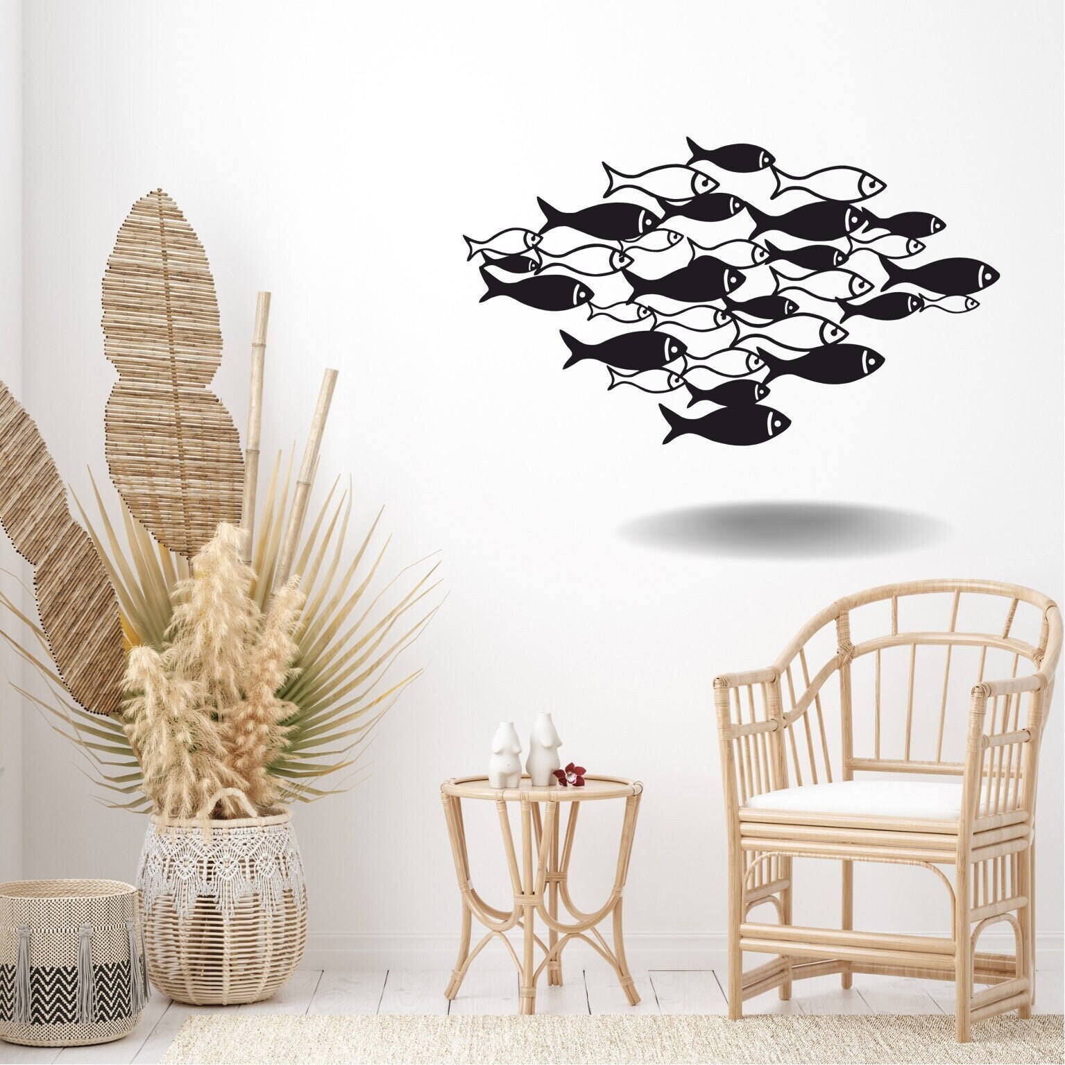 Fish Metal Wall Art, Fish Family Metal Art, Wall Hangings, Nautical ...