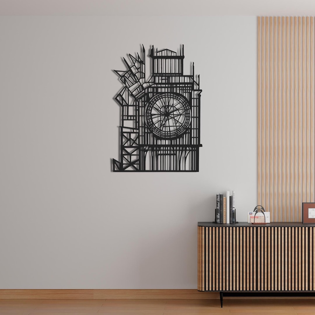 Modern Surreal Big Ben Laser Cut Metal Wall Art - Unique Silhouette ...