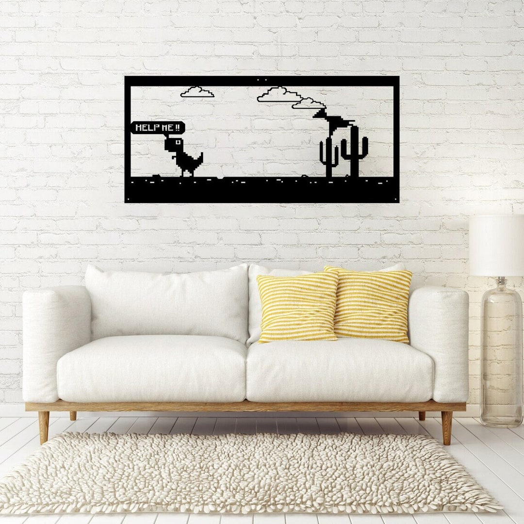 Dino Wall Art, Dinosaur Wall Decor, Home Decor and Gift, Dino Metal ...