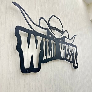 Wild West Sign, Metal Wall Art, Wild West Wall Decor, Metal Artwork ...