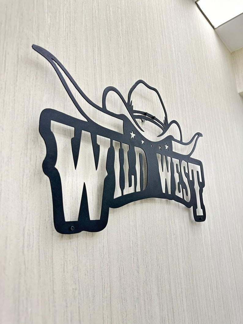 Wild West Sign, Metal Wall Art, Wild West Wall Decor, Metal Artwork ...