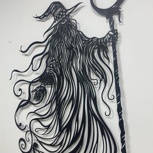 Wizard Wall Decor, Powerful Wizard Silhouette Laser Cut, Detailed ...