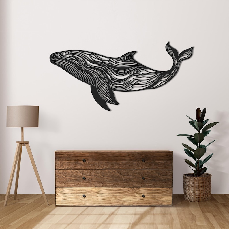 Whale Metal Wall Art, Metal Whale Sculpture, Blue Whale Metal Wall Art ...