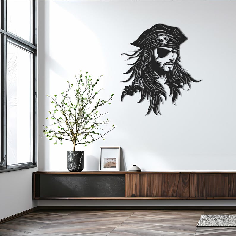 Handsome Pirate Laser-cut Metal Wall Art - Modern Home Decor Accent ...