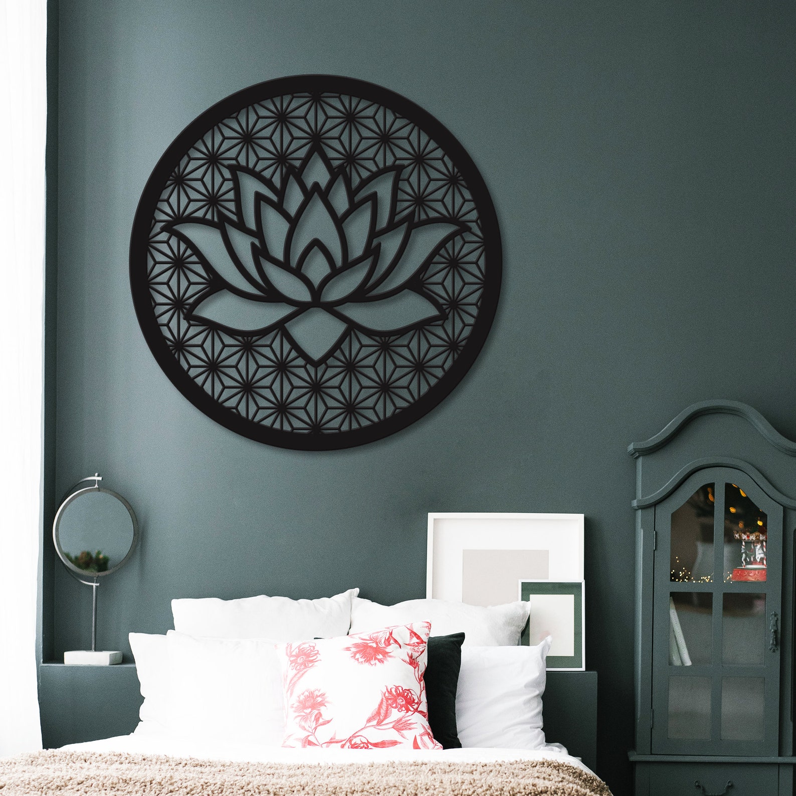 Lily Flower Metal Wall Art, Lily, Geometric Lily Wall Art, Lily Mandala ...