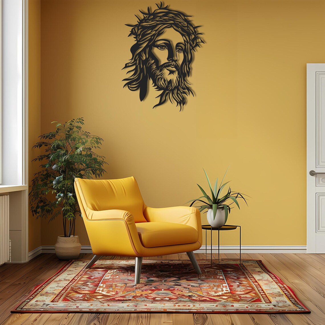 Jesus Metal Wall Art, Laser Cut Detailed Silhouette of Jesus Christ ...