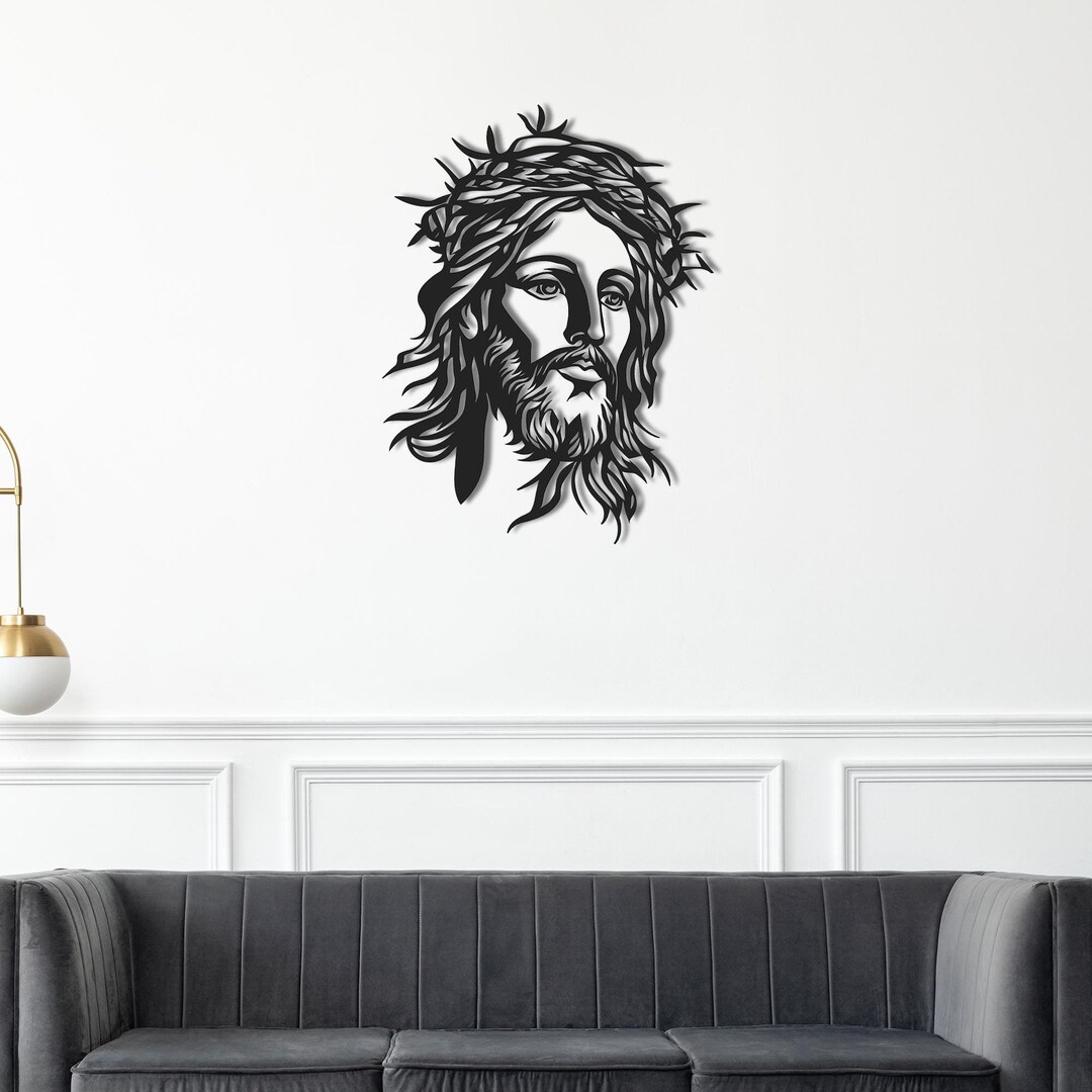 Jesus Metal Wall Art, Laser Cut Detailed Silhouette of Jesus Christ ...