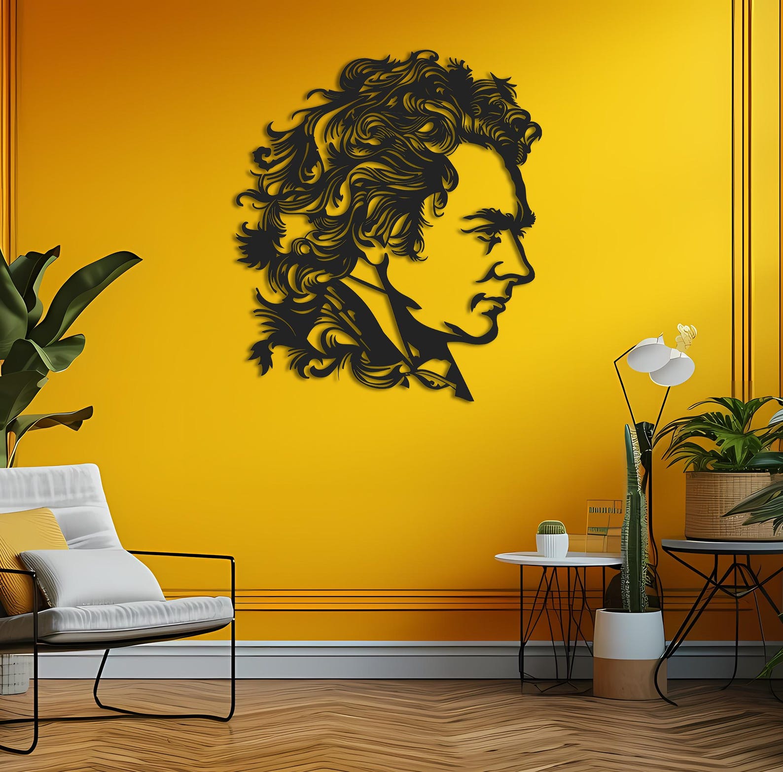Beethoven Laser Cut Metal Wall Art, Detailed Ludwig Van Beethoven ...