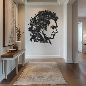 Beethoven Laser Cut Metal Wall Art, Detailed Ludwig Van Beethoven ...