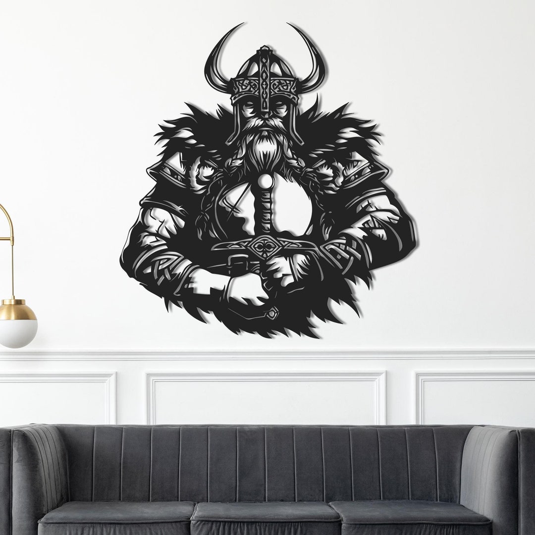 Fierce Viking Warrior Metal Wall Art, Viking Warrior Metal Wall Art ...