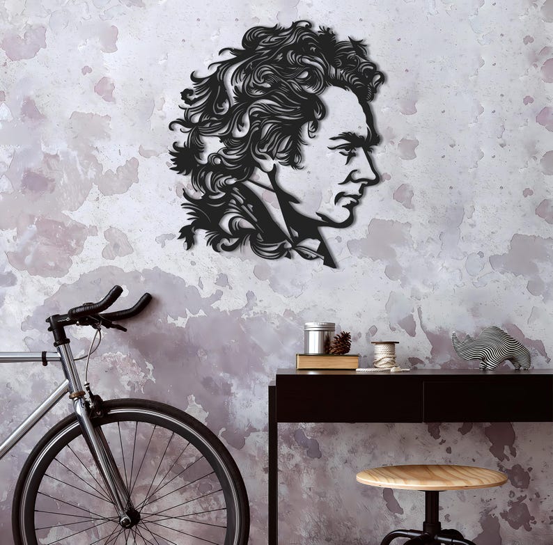 Beethoven Laser Cut Metal Wall Art, Detailed Ludwig Van Beethoven ...