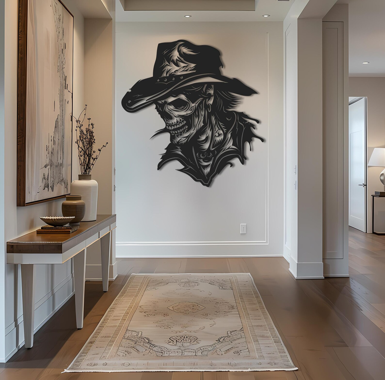 Skeletal Cowboy Metal Wall Art, Undead Cowboy Metal Wall Art, Unique ...