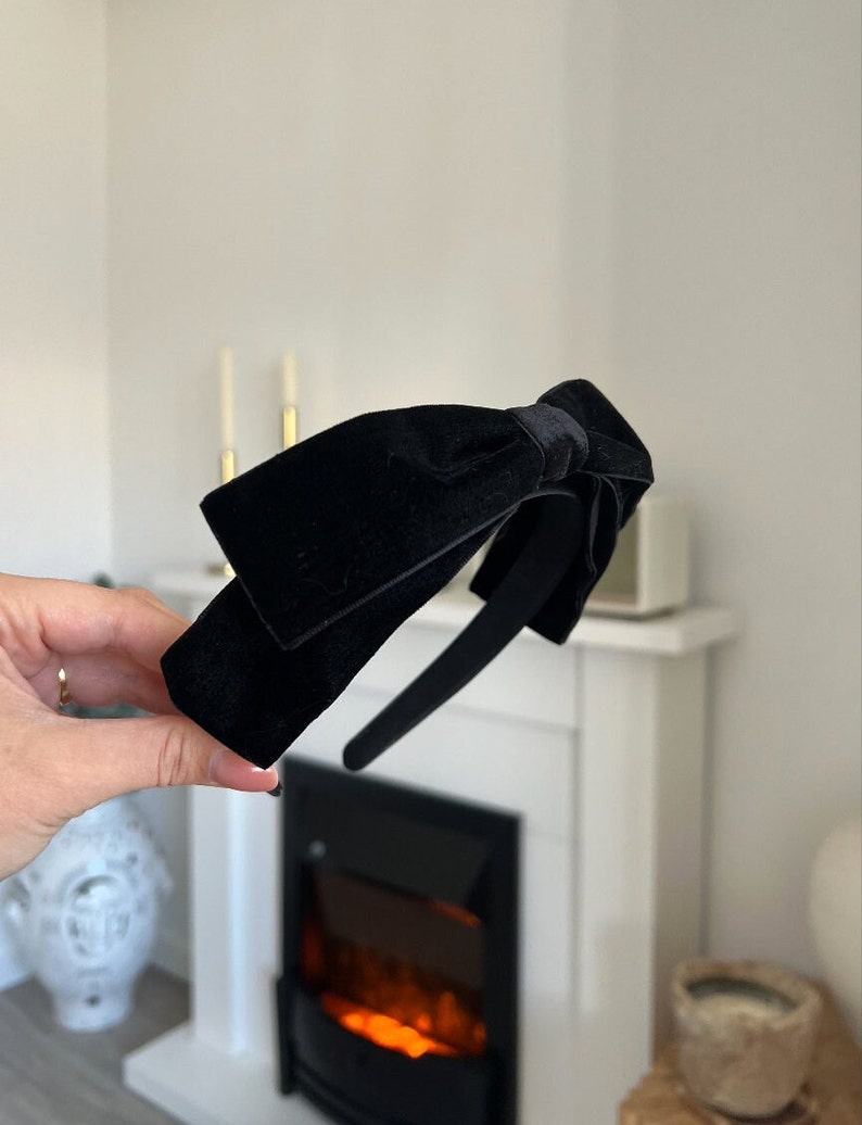 Red Velvet Bow Headband Ribbon Head Band Minimalist Preppy - Etsy