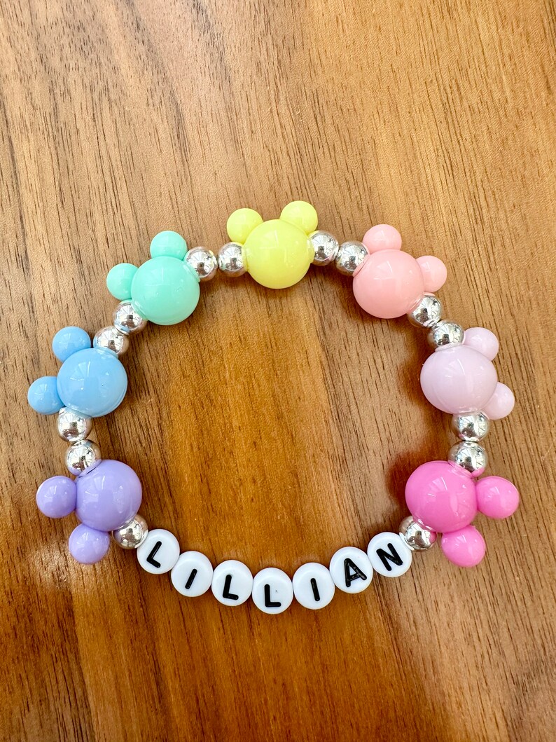 Disney Name Bracelet Custom Disney Bracelet Disney Friendship Bracelets Beaded Bracelets Name ...