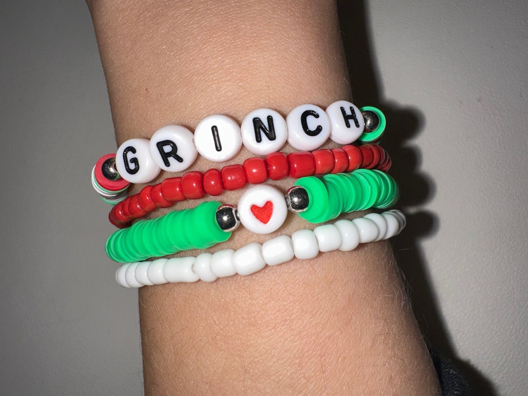 Grinch Stackable Bracelet Set Grinchmas Christmas Bracelets ...