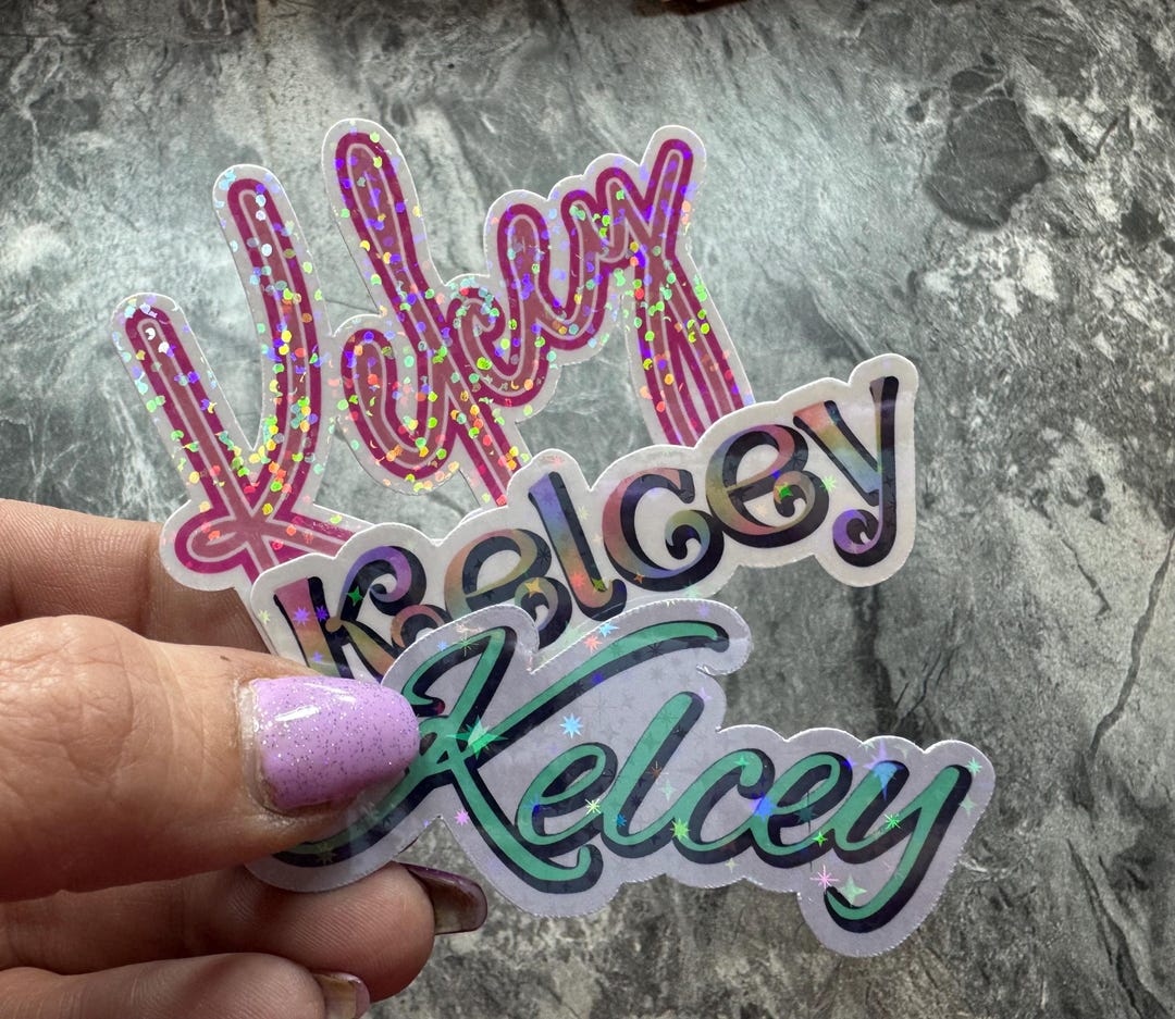 Custom Name Sticker | Glitter Name Sticker | Personalized Sticker ...
