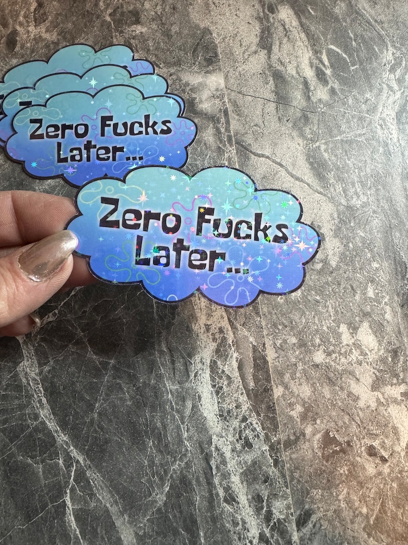 Spongebob Sticker / Zero Fucks Later Sticker / Vinyl Cut Stickers ...