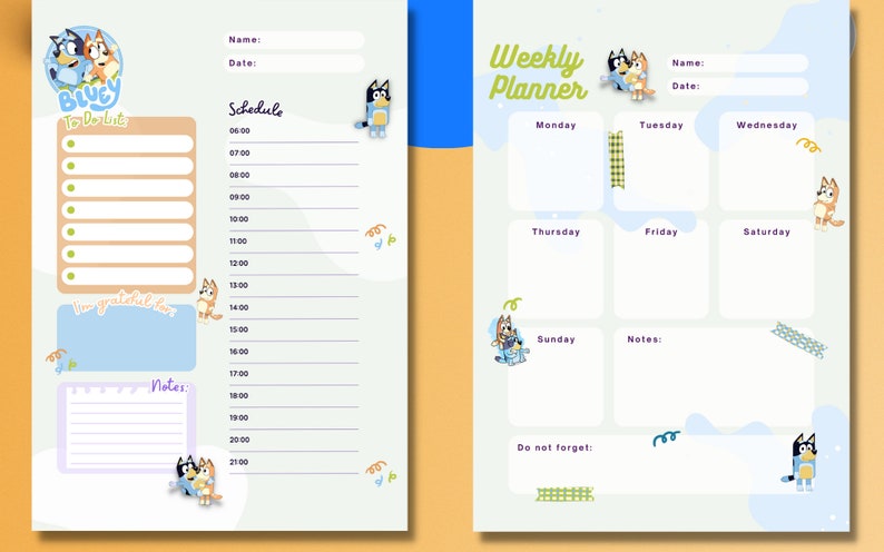 Bluey Digital Planner Daily and Weekly Reusable Just , Instant Download ...