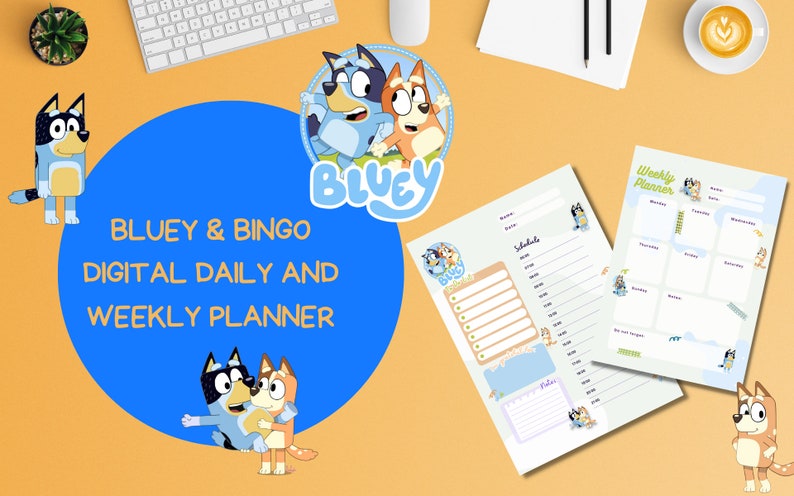 Bluey Digital Planner Daily and Weekly Reusable Just , Instant Download ...