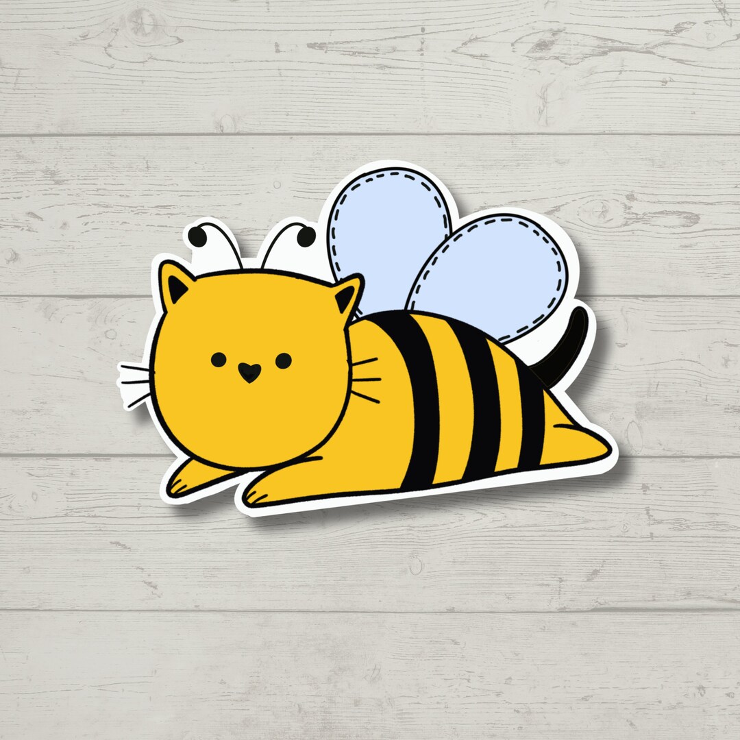 Bumbe Bee Cat Sticker - Etsy